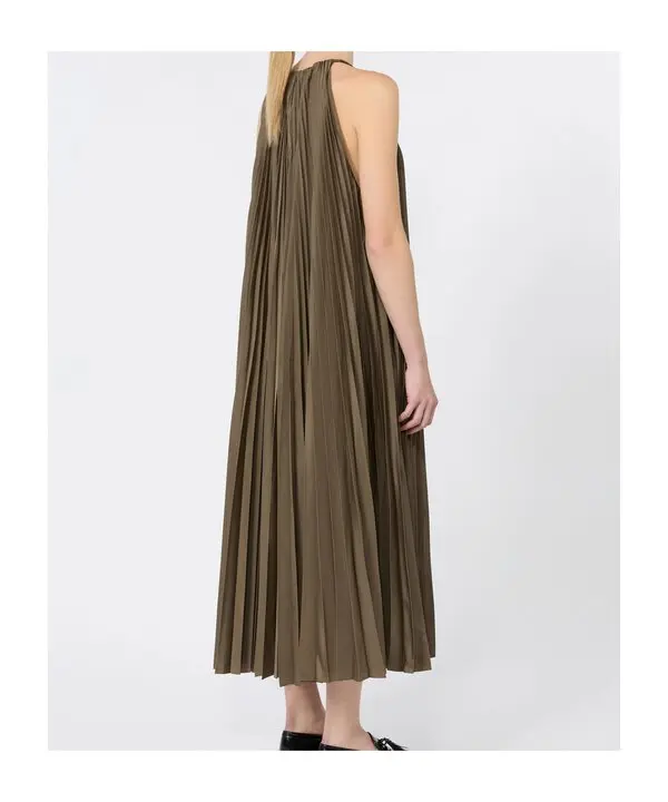 Max Mara Pleated Halterneck Midi Dress