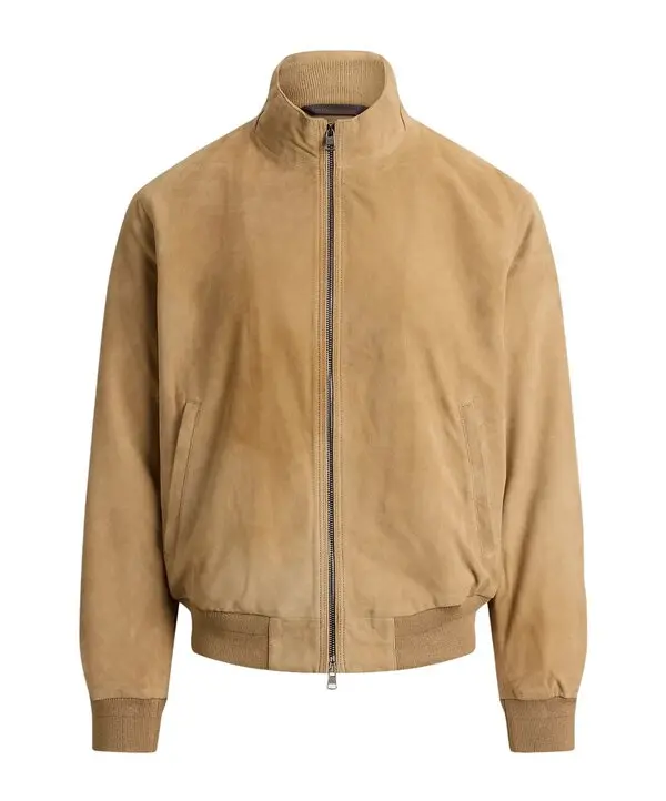 Polo Ralph Lauren Zip-up Suede Jacket - Nude