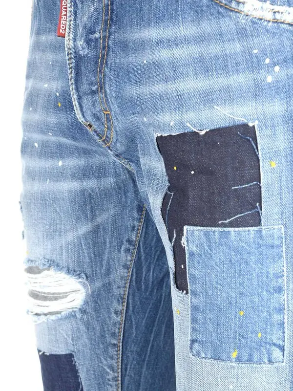 Dsquared2 Patchwork Logo Detailed Jeans