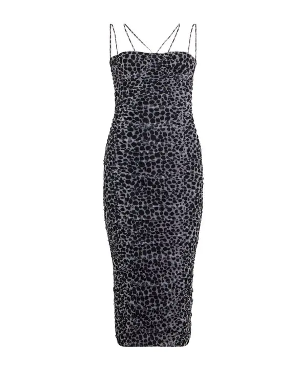 Philosophy Di Lorenzo Serafini Animal-print Tulle Midi Dress - Black