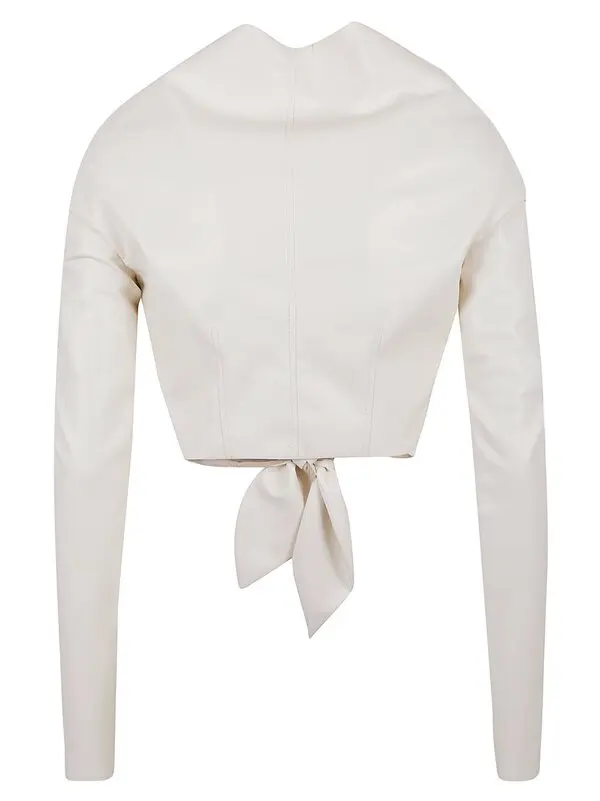 Philosophy Di Lorenzo Serafini Off-shoulder Cropped Top With Front Knot Detail