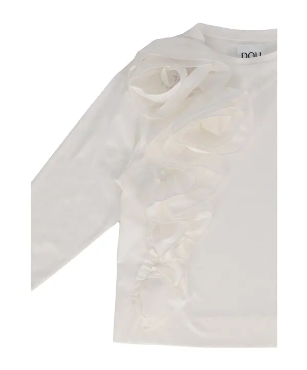 DOUUOD Ruffle-trimmed T-shirt