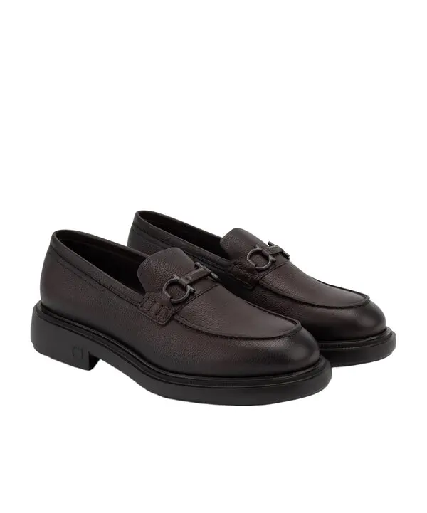 FERRAGAMO Gancini Plaque Slip-on Loafers