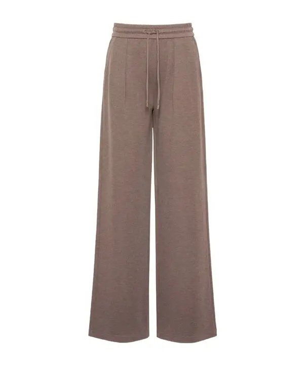 Max Mara Wide-leg Track Pants With Drawstring - Mud