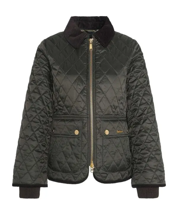 Barbour Logo Embroidered Quilted Jacket - Green