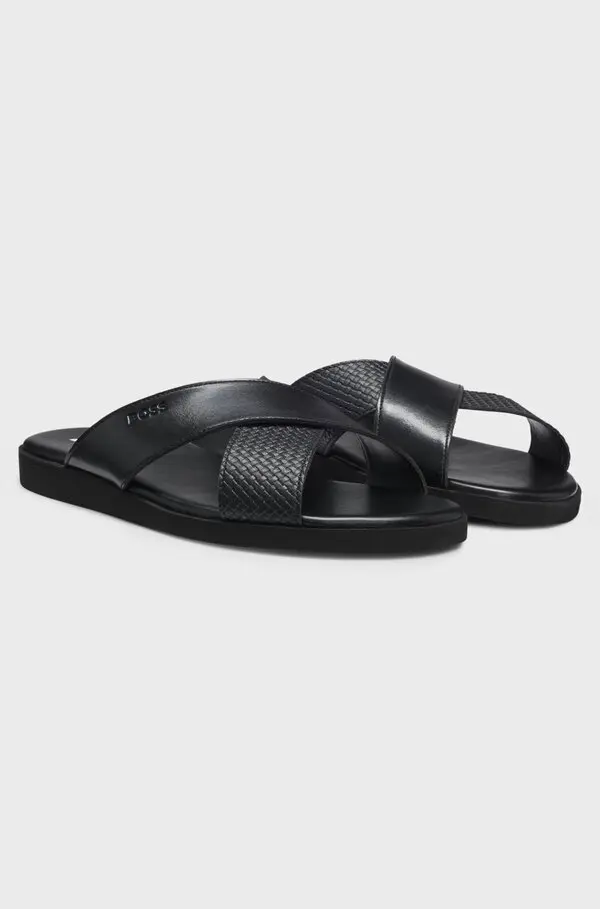Hugo Boss Darrel Crisscross Strap Slides