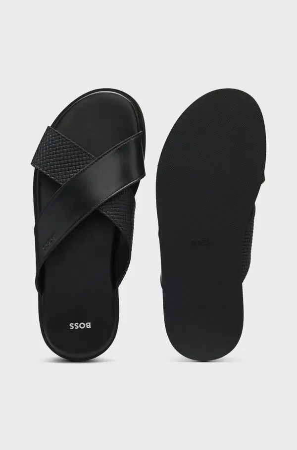Hugo Boss Darrel Crisscross Strap Slides