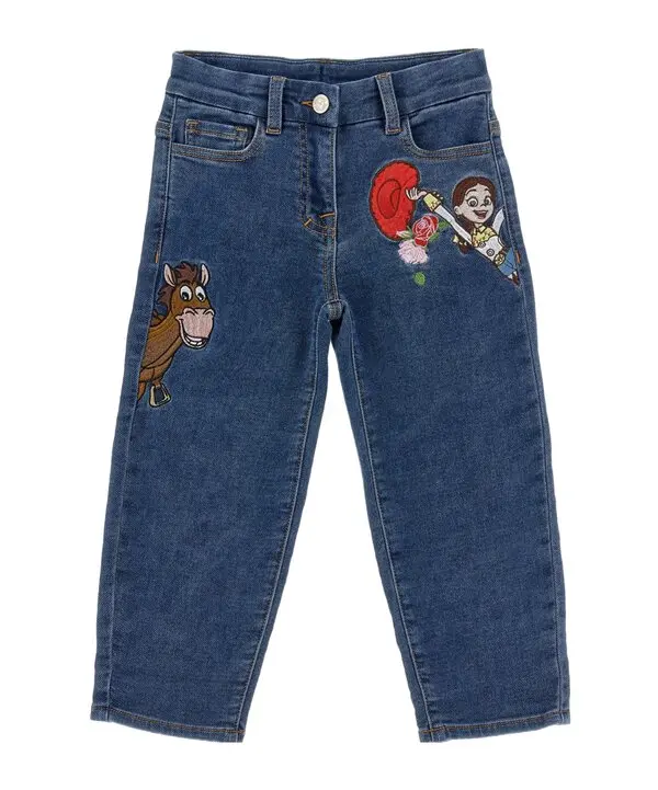 Monnalisa Embroidered-patch Straight-leg Jeans