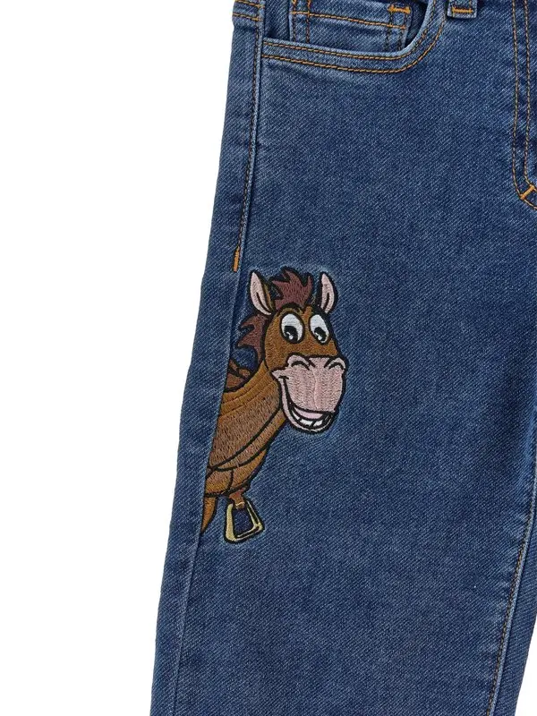Monnalisa Embroidered-patch Straight-leg Jeans