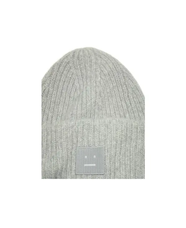 Acne Studios Logo Patch Ribbed Beanie