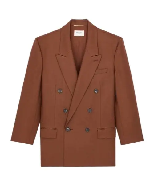 Saint Laurent Double-breasted Jacket In Cashmere