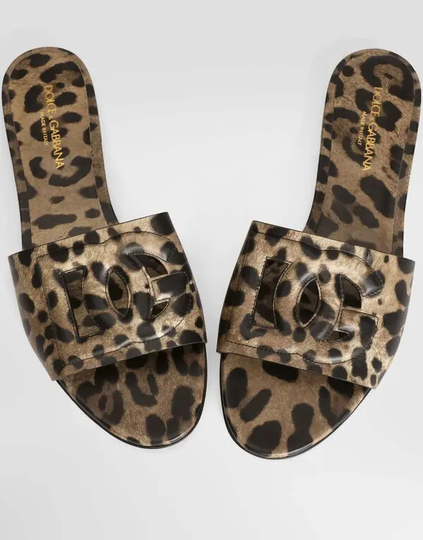 Dolce & Gabbana Dolce Gabbana Leopard Printed Slippers