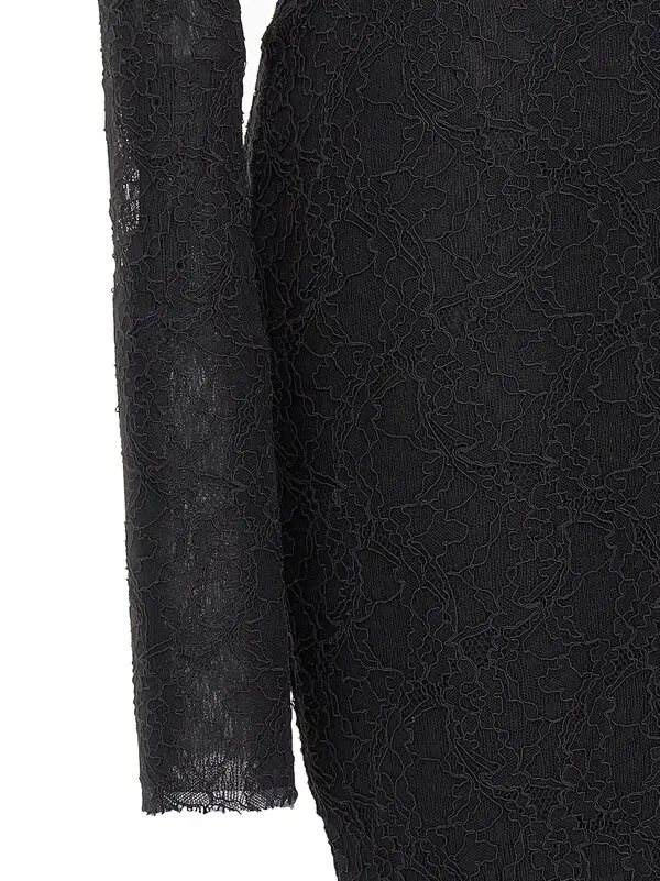 Philosophy Di Lorenzo Serafini Long-sleeved High Neck Lace Dress