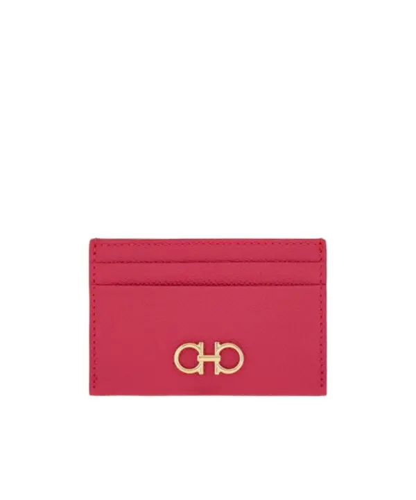 FERRAGAMO Gancini Credit Card Holder - Begonia