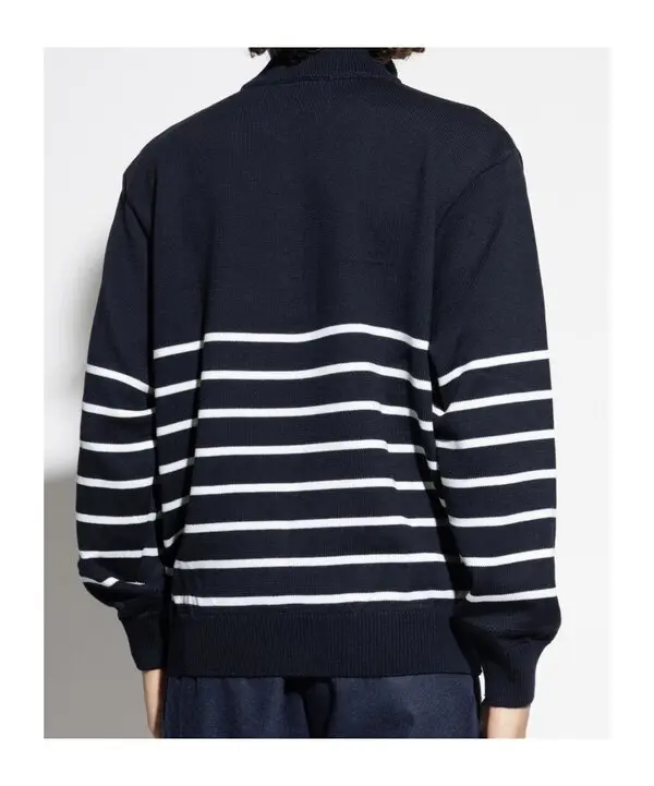 Paul & Shark Striped Zip-neck Knitwear