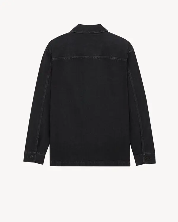 Saint Laurent Cassandre Button-up Overshirt - Black Sand