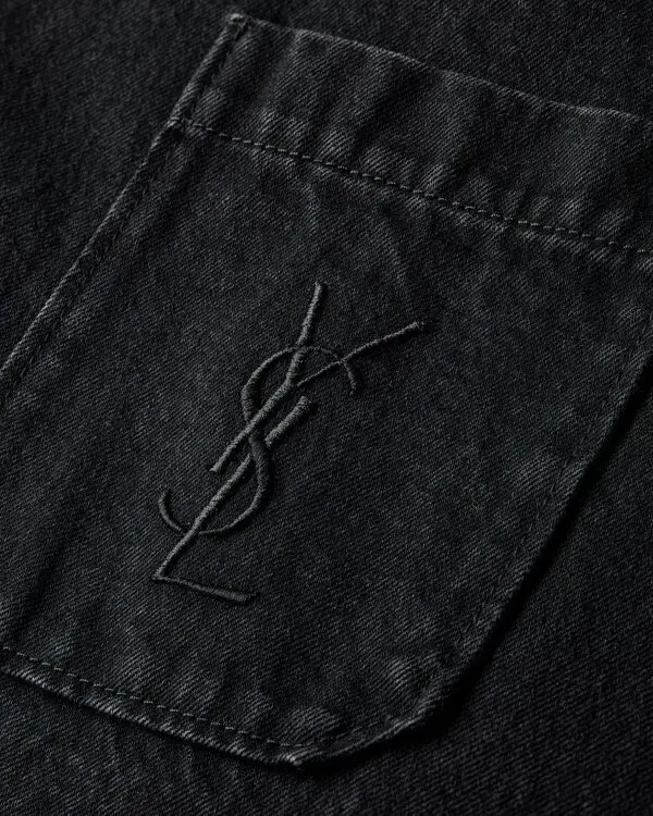 Saint Laurent Cassandre Button-up Overshirt - Black Sand