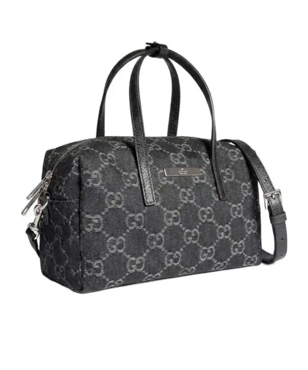 Gucci Small Boston Bag With Plaque - Black