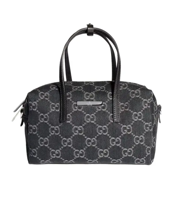 Gucci Small Boston Bag With Plaque - Black