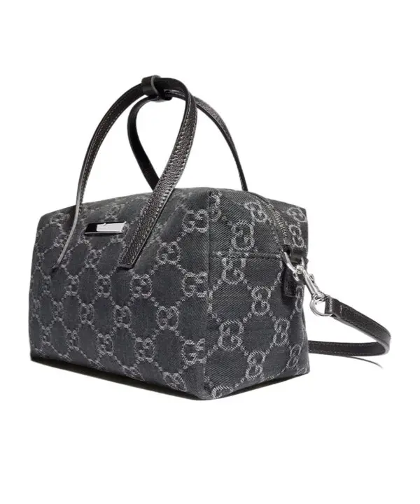 Gucci Small Boston Bag With Plaque - Black