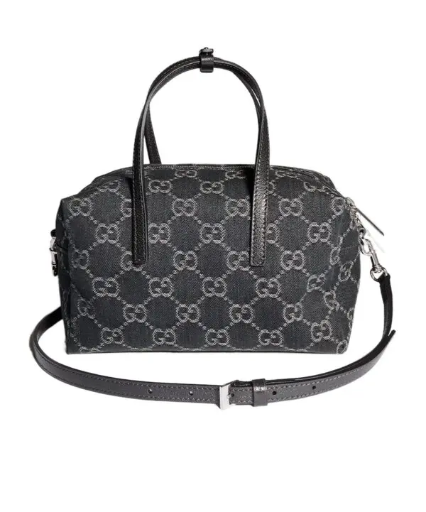 Gucci Small Boston Bag With Plaque - Black