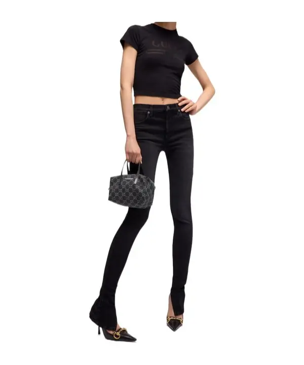 Gucci Small Boston Bag With Plaque - Black