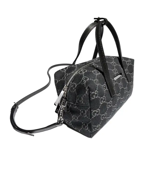 Gucci Small Boston Bag With Plaque - Black