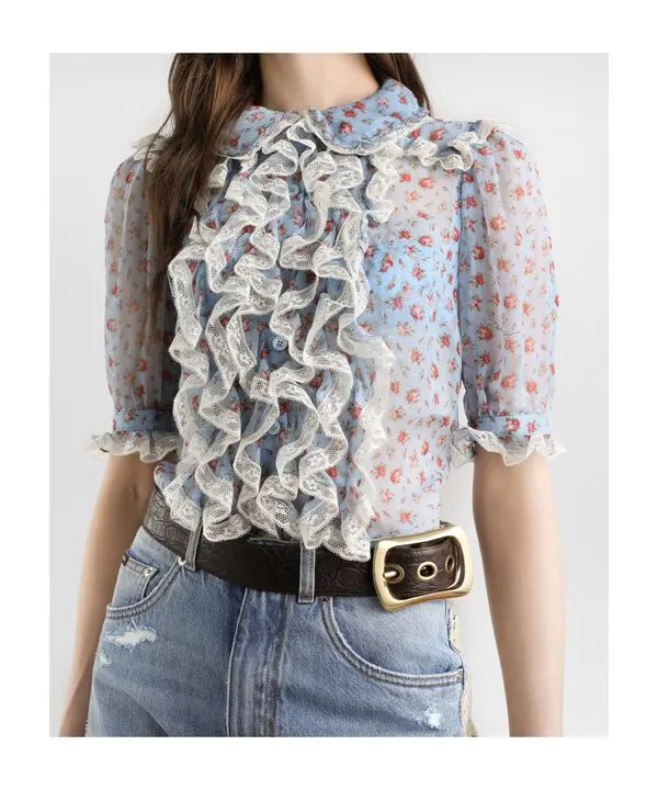 Dolce & Gabbana Ruffled Floral Top