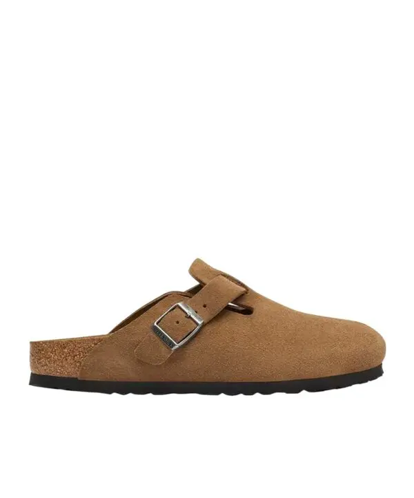 BIRKENSTOCK Boston Buckle Mules - Dark Brown