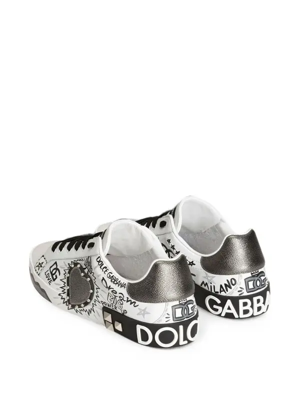 Dolce & Gabbana Portofino Low-top Sneakers With Graphic Embellishments