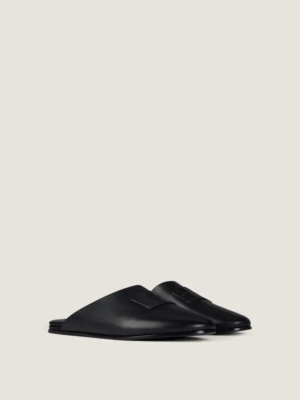 Givenchy Label Flat Mules In Nappa Leather