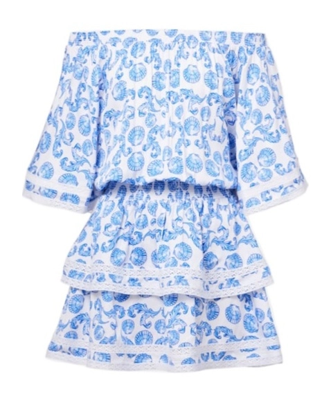 Melissa Odabash Micha Printed Tiered Mini Dress