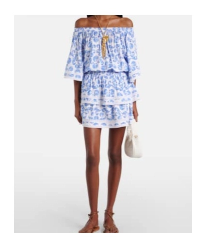 Melissa Odabash Micha Printed Tiered Mini Dress