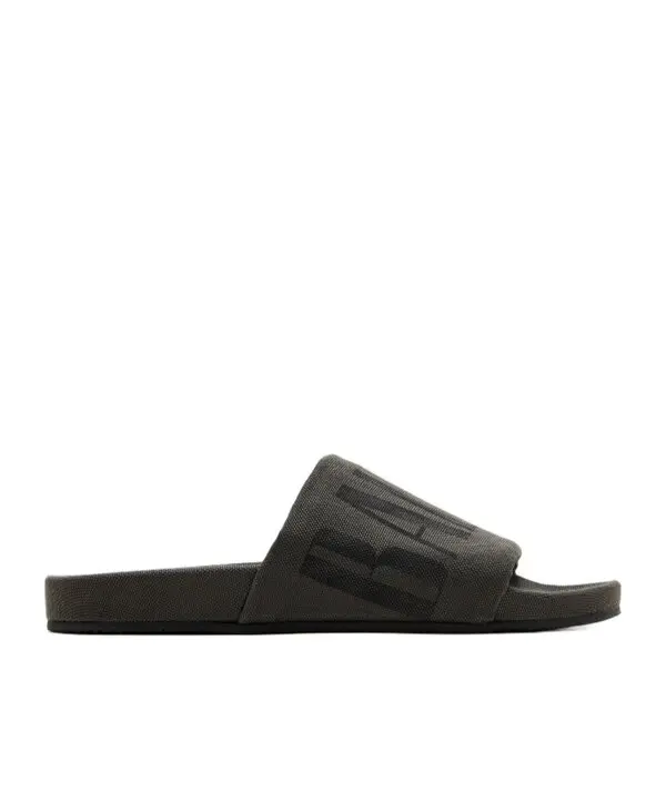 Balenciaga Logo Printed Slides - Black