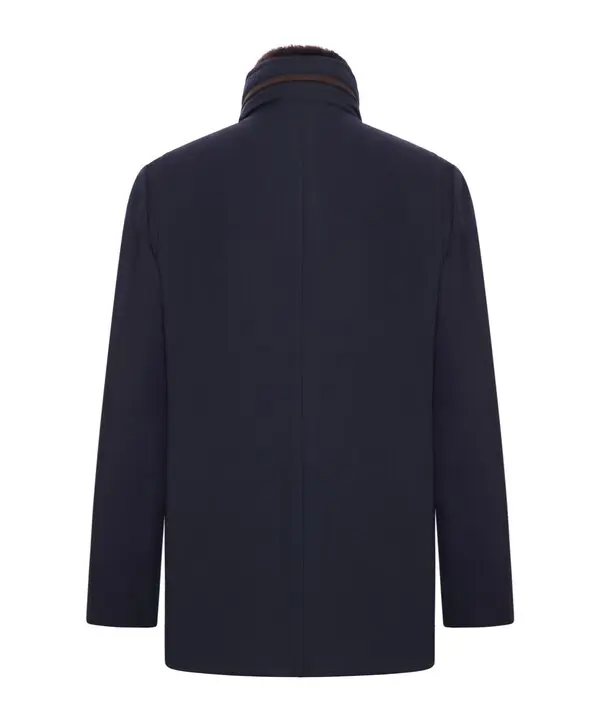 MOORER Fur-collar Coat