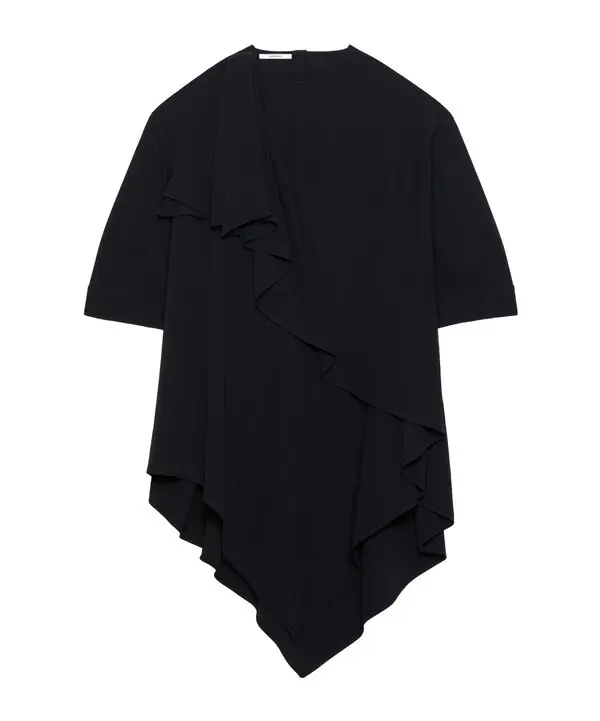 Givenchy Asymmetrical Crepe Cady Dress With Bow Detail - Black
