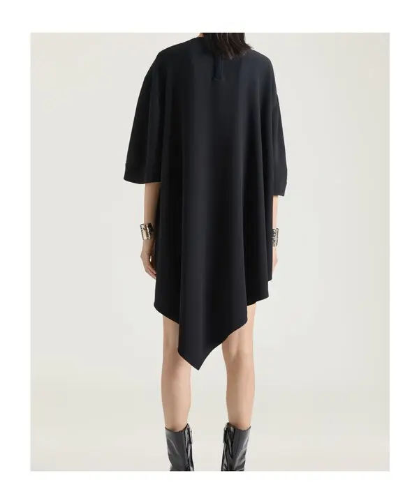 Givenchy Asymmetrical Crepe Cady Dress With Bow Detail - Black