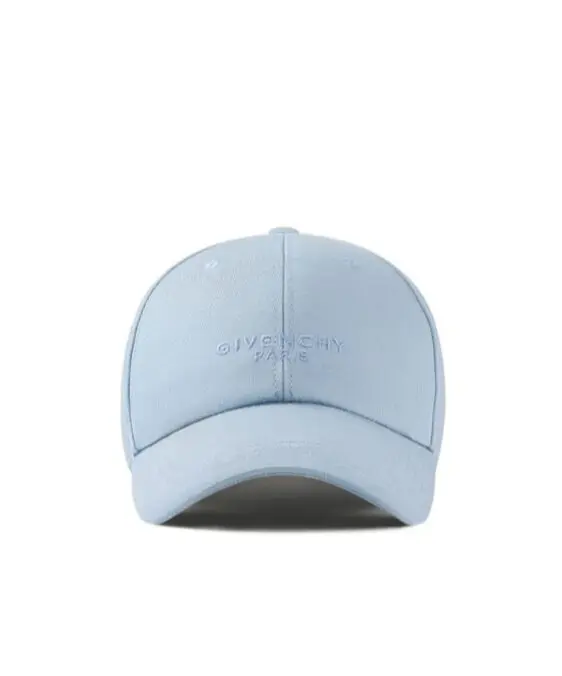 Givenchy Paris Embroidered Cap In Cotton - Light Blue