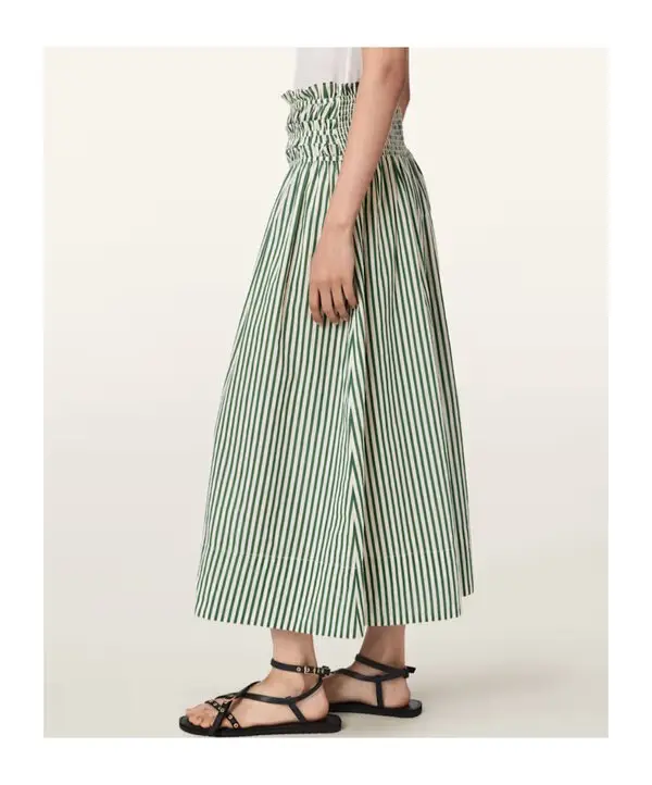 ALLSAINTS Kali Smocked Stripe Skirt