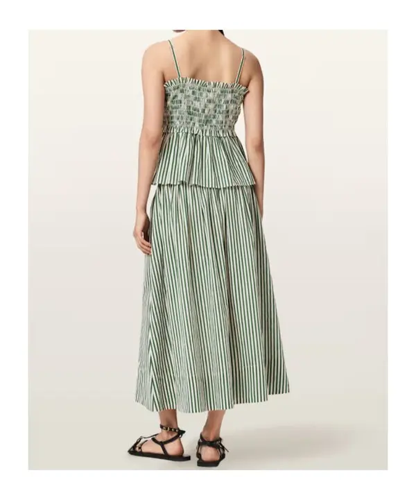 ALLSAINTS Kali Smocked Stripe Skirt