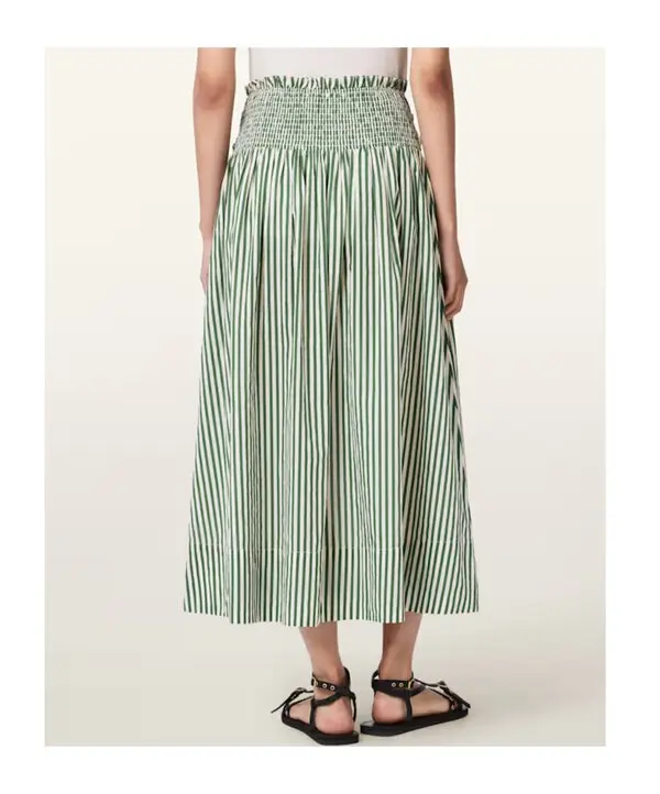 ALLSAINTS Kali Smocked Stripe Skirt