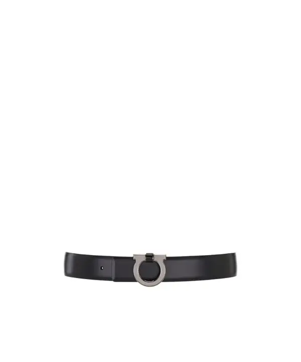FERRAGAMO Reversible And Adjustable Belt - Black/graphite