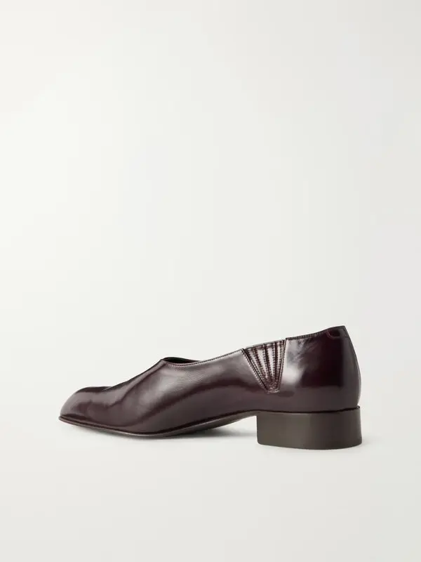 Khaite Solid Leather Slip-on Loafers