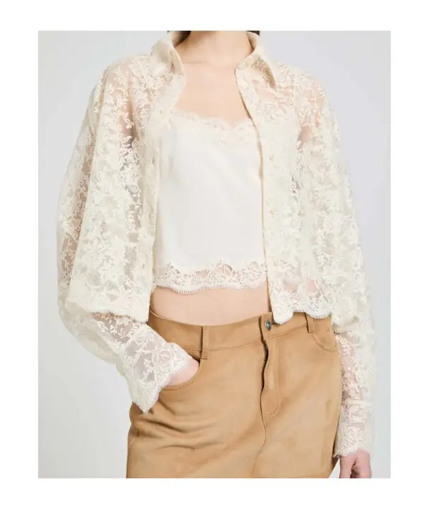 Ermanno Scervino Embroidered Tulle Shirt With Matching Top