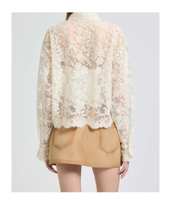 Ermanno Scervino Embroidered Tulle Shirt With Matching Top