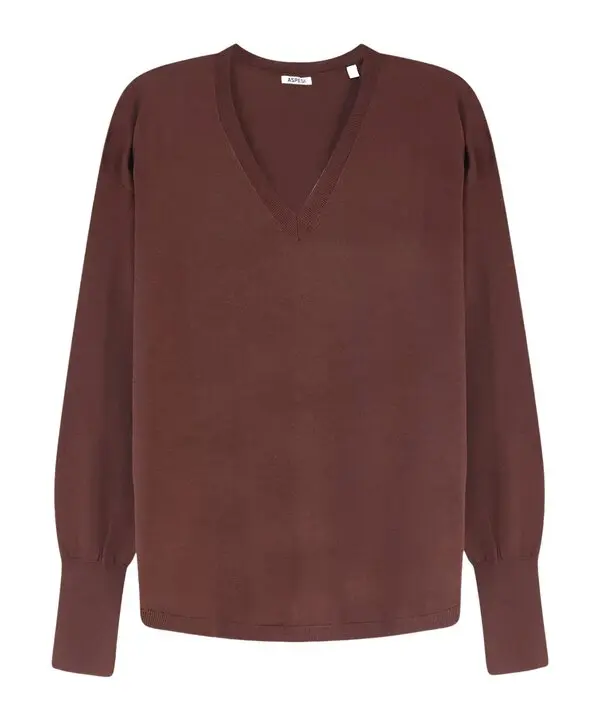 Aspesi V-neck Long-sleeve Knit Top - Red