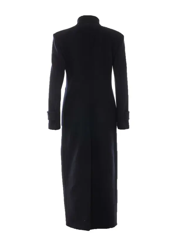 Pinko Long Tailored Coat With Notched Lapels - Navy Blue