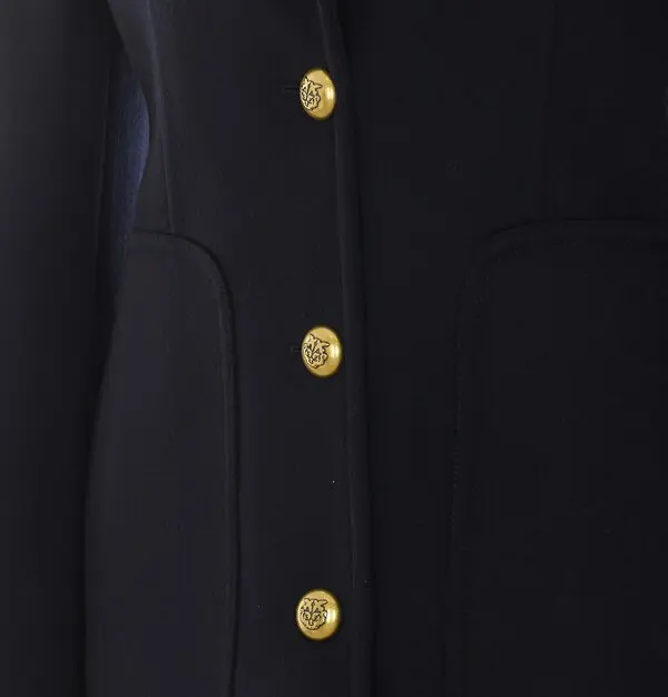 Pinko Long Tailored Coat With Notched Lapels - Navy Blue