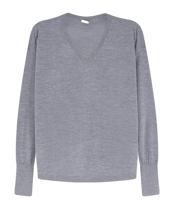 Aspesi V-neck Long-sleeve Knit Top - Gray