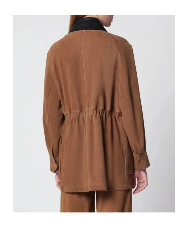 Nour Hammour Long-sleeved Leather Jacket